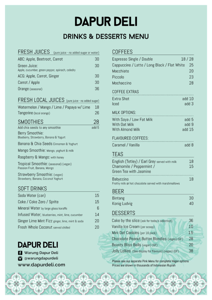 Dapur Deli - A cozy cafe serving Great Coffee, Healthy & Comfort Foods